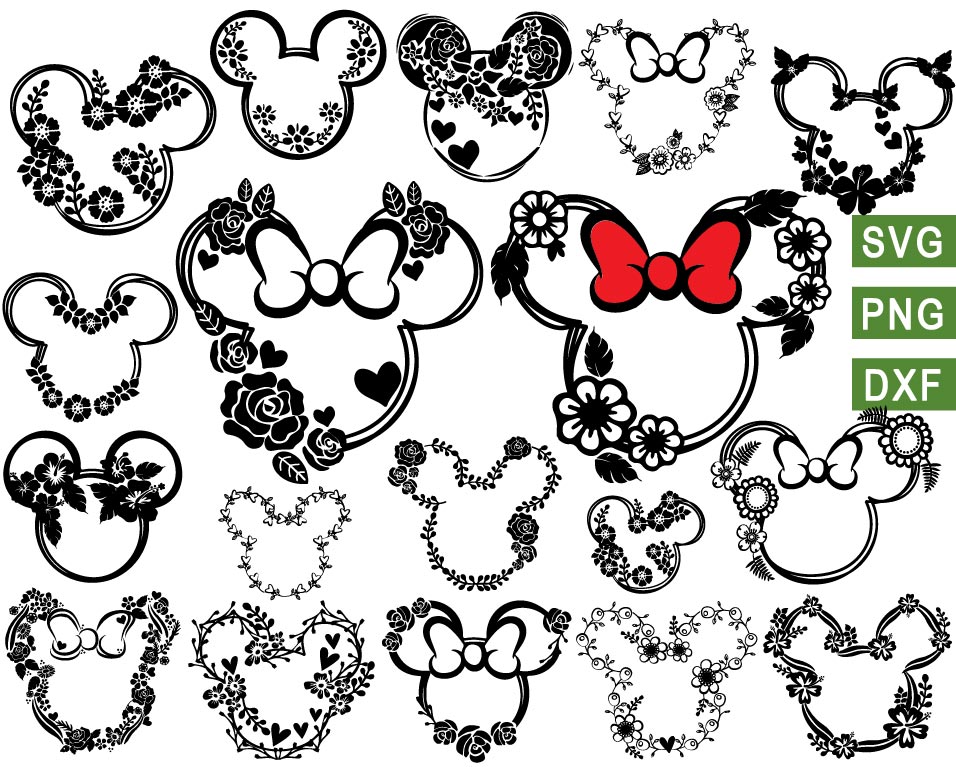 Minnie Mouse flowers svg, disney flower svg, Minnie ornament - Inspire ...