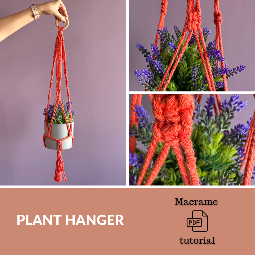 Macrame plant hanger PDF tutorial, Macrame pattern, Instruct - Inspire ...