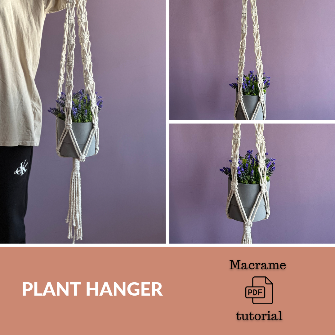 PDF tutorial Macrame plant hanger, Macrame pattern, Instruct - Inspire ...