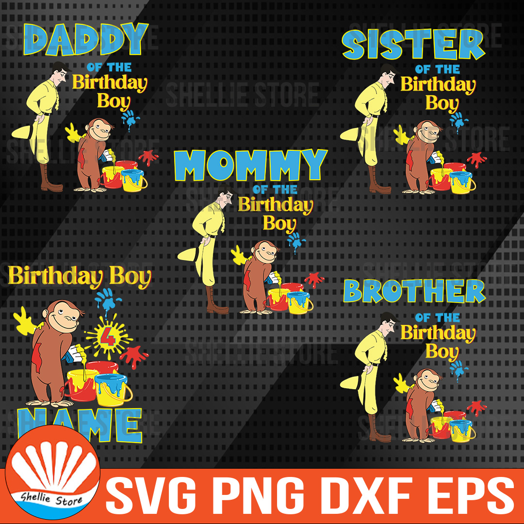 Curious George Birthday Svg, Personalized Name and Age Custo - Inspire ...