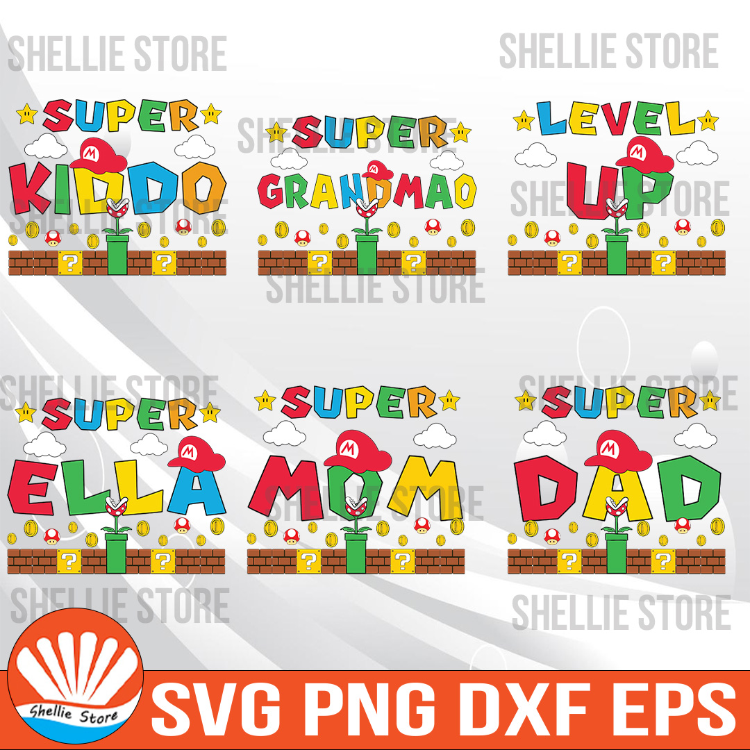Custom Super Daddio Svg, Super Mario Birthday Svg, Super Mar | Inspire ...