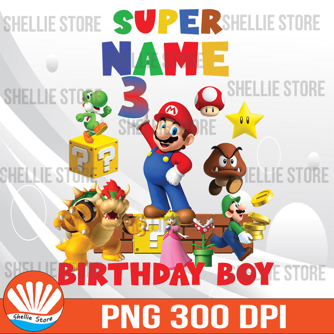 Super Mario Birthday Family custom SVG, Super Mario Birthday | Inspire ...
