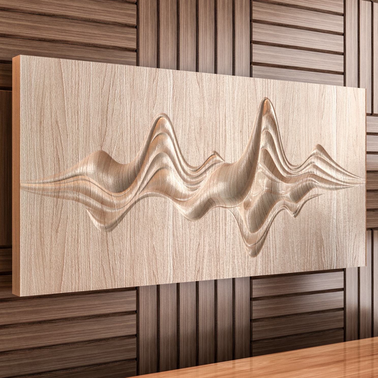 Sound wave stl. Wall decor living room. Cnc router files. Cn | Inspire ...