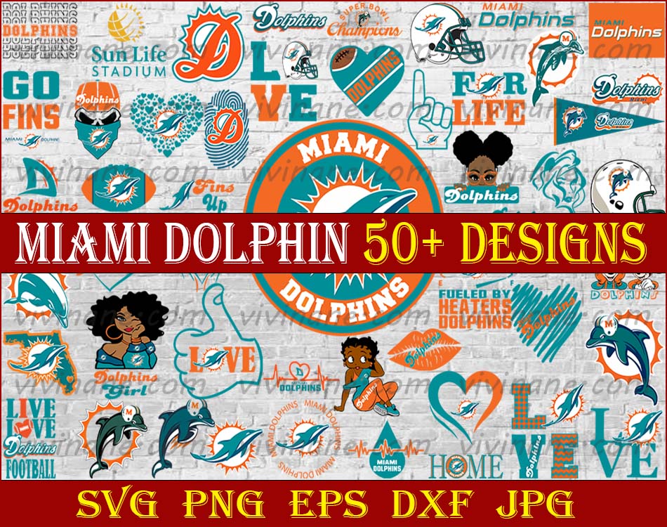 Bundle 50 Files Miami Dolphins Football Teams Svg, Miami Dol | Inspire ...