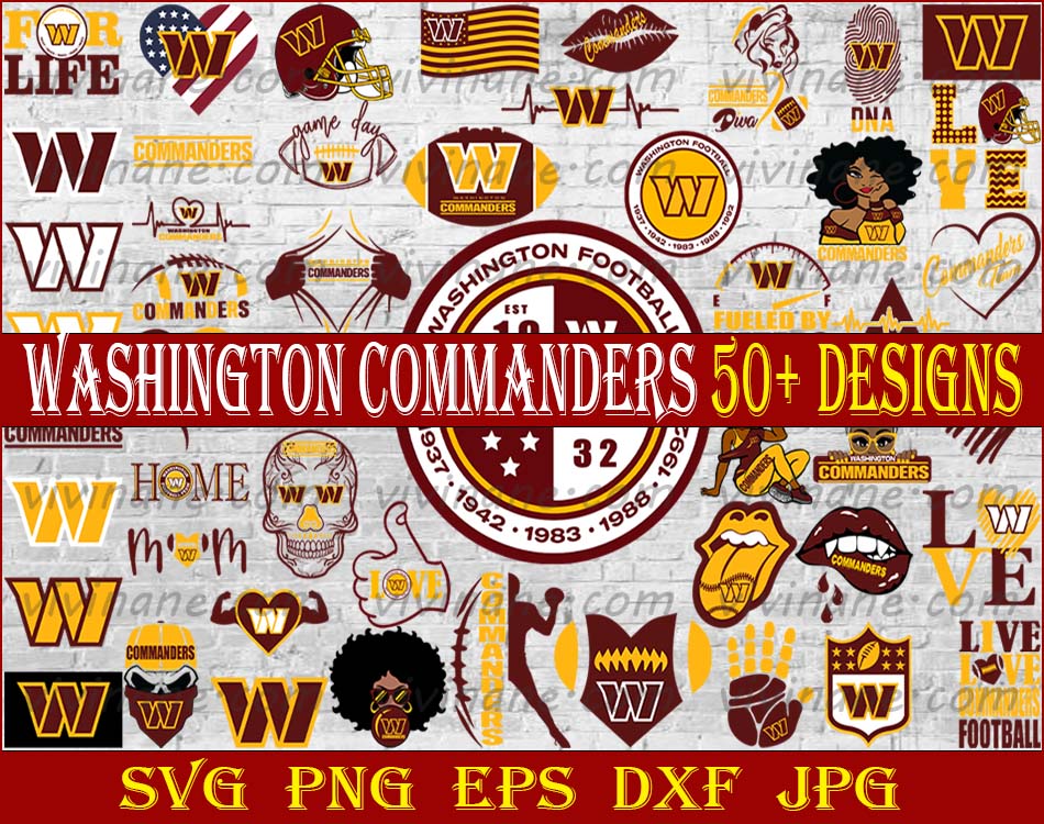 Bundle 50 Files Washington Commanders Football Teams Svg, Wa - Inspire ...