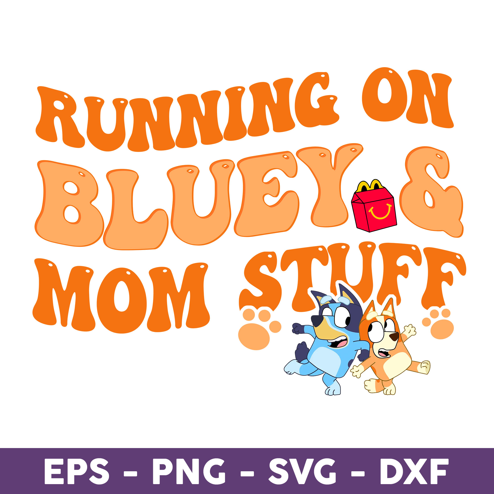 Running On Bluey And Mom Stuff Png, Bluey Hug Bingo Png, Blu - Inspire ...