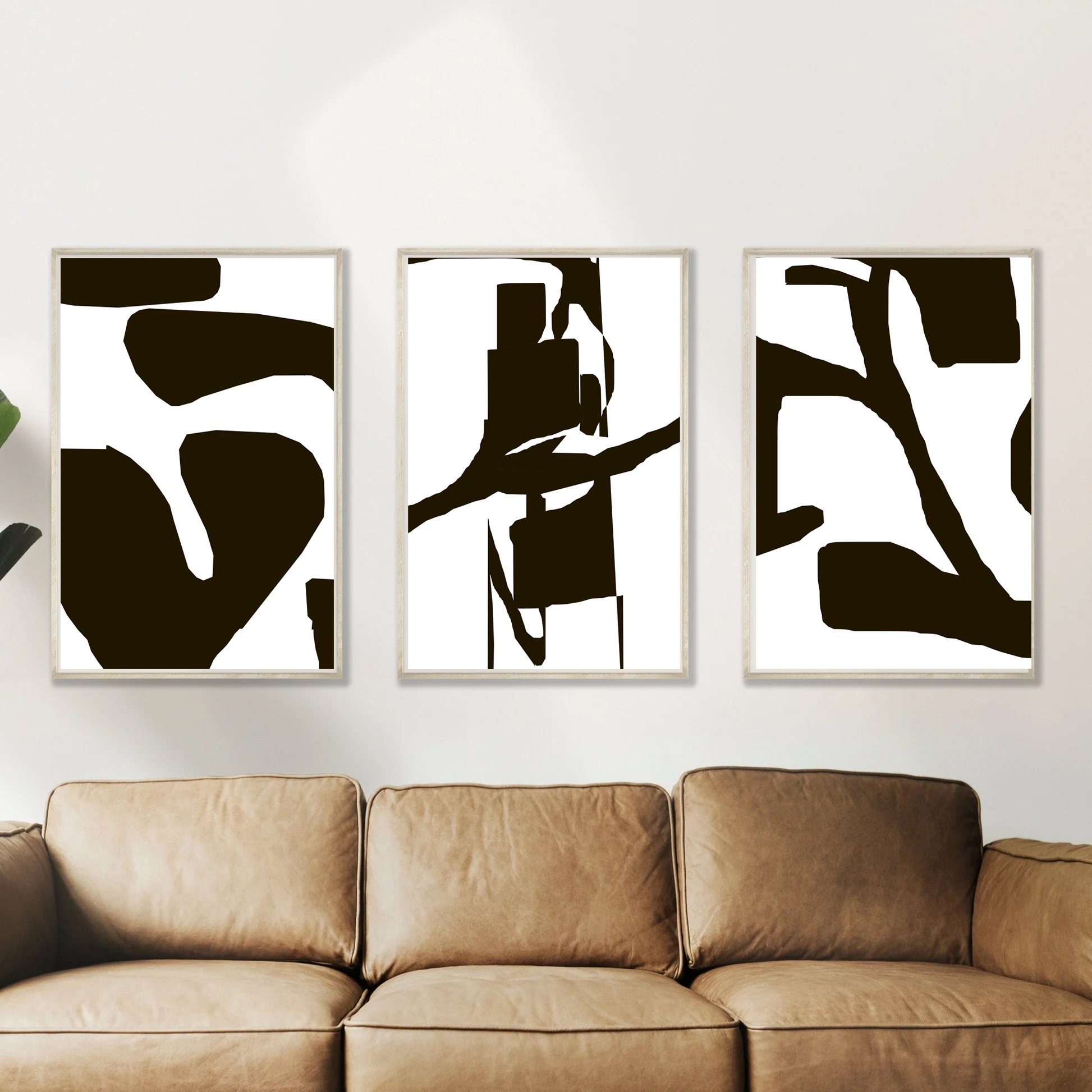 Black Abstract Print Set Of 3 Prints Digital Poster Black Wh | Inspire ...