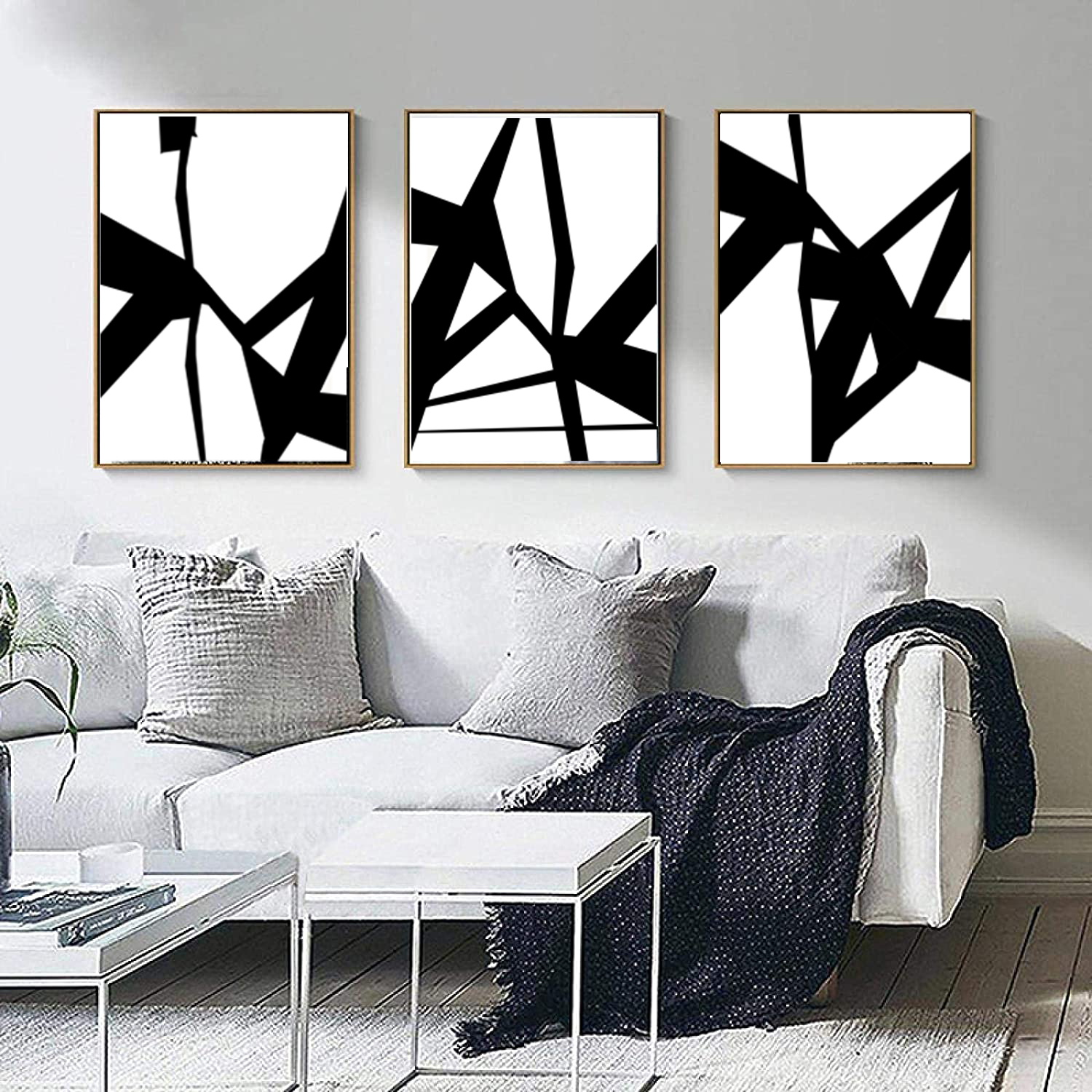 Black Wall Art Abstract Print, Set Of 3 Posters Digital Art | Inspire ...