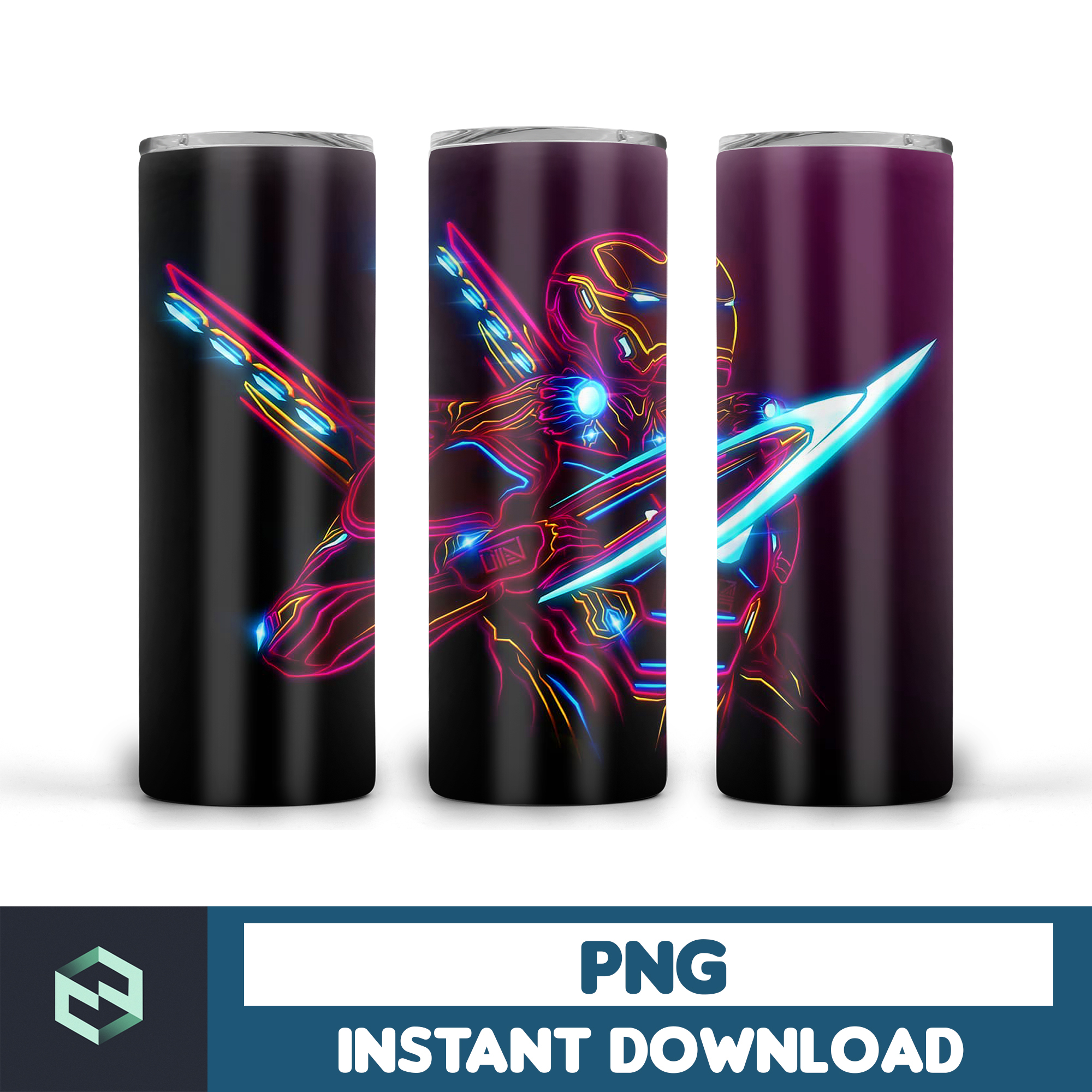 Iron Man 20oz Skinny Tumbler, Iron Man Sublimation 20oz Skin | Inspire ...