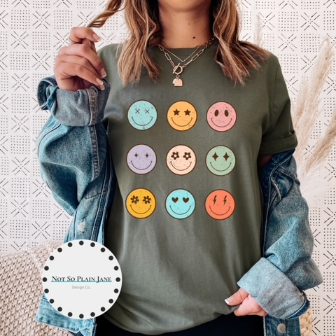 Spring Smiley Faces DTF Transfer | Inspire Uplift