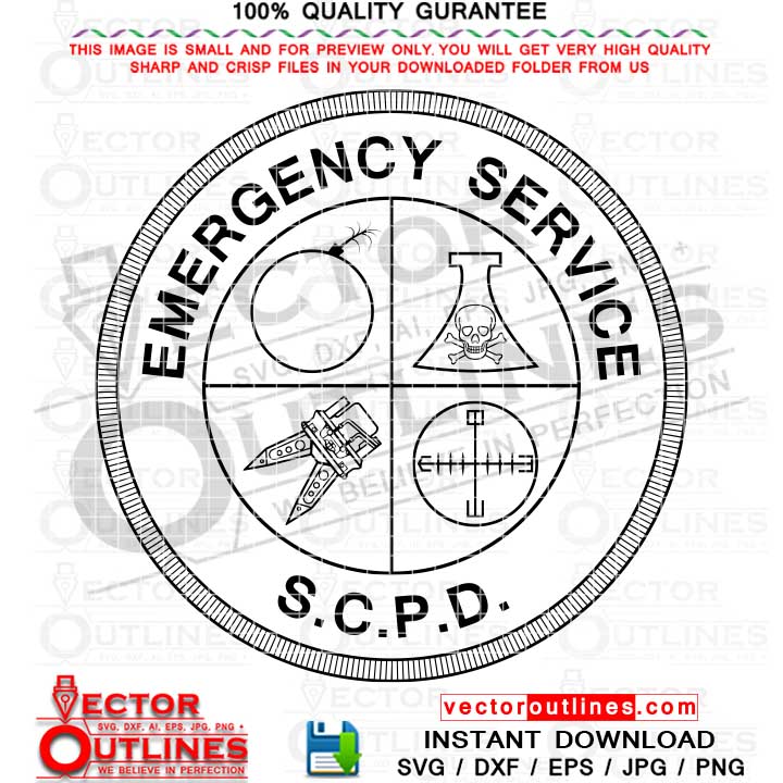 SCPD EMS Emergency Service vector svg logo, insignia, Badge, | Inspire ...