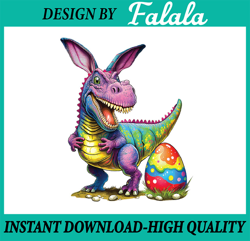 T Rex Dino Bunny Dinosaurs Hunt Eggs Happy Easter Png, Easte | Inspire ...