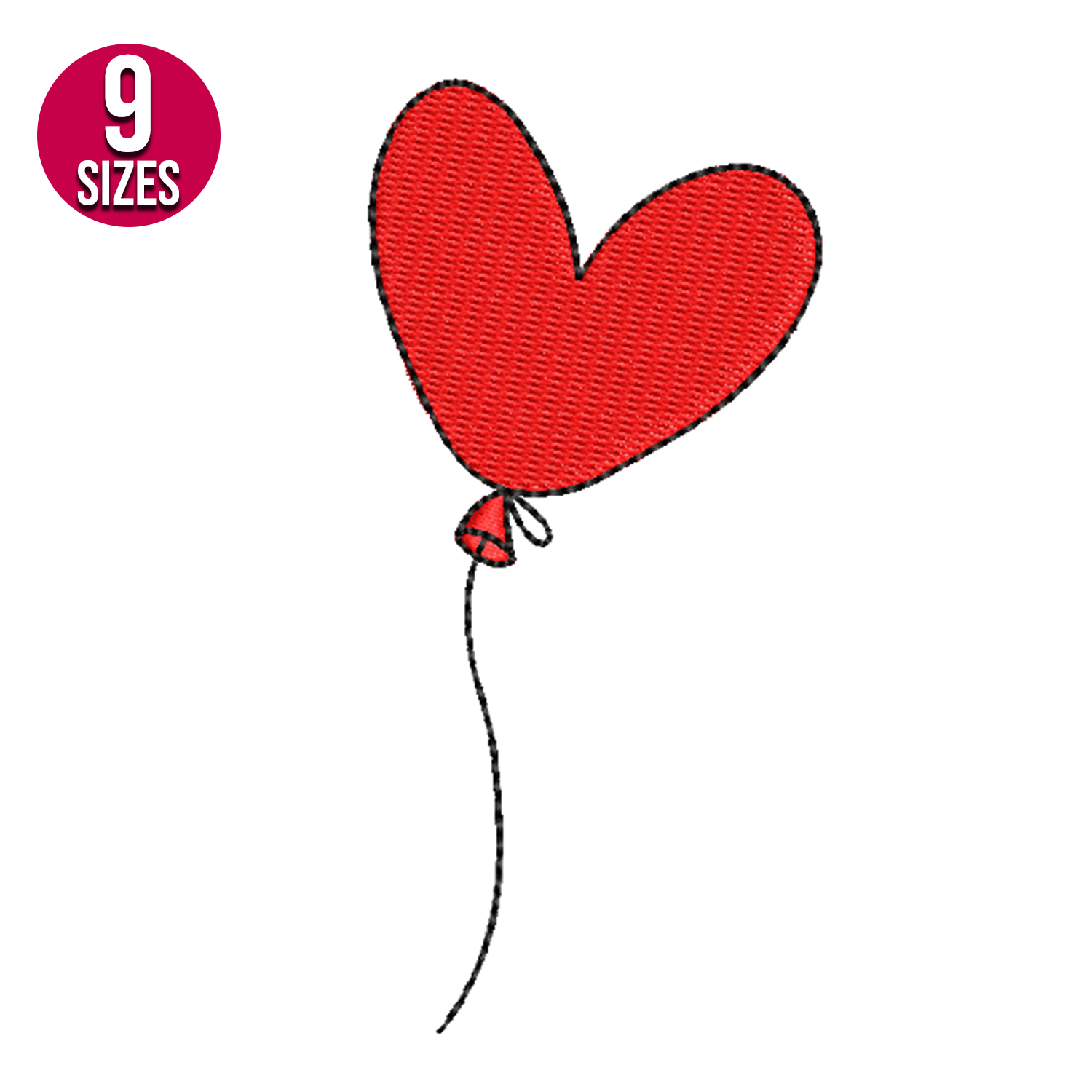 Love Heart Balloon embroidery design, Machine embroidery pat - Inspire ...