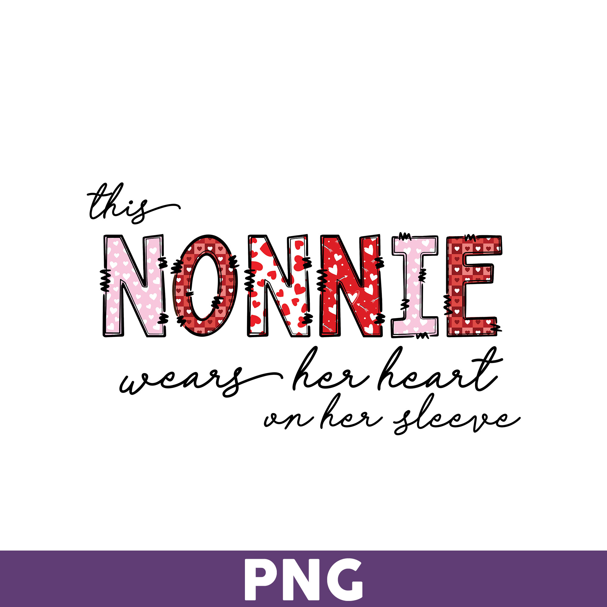 This Nonnie Wears Her Heart On Her Sleeve Png, Nonnie Png, M | Inspire ...