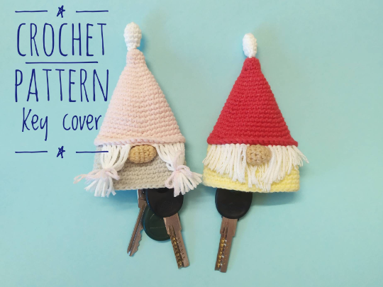 Gnome key cover crochet pattern, cozy key holder crochet, pl | Inspire ...