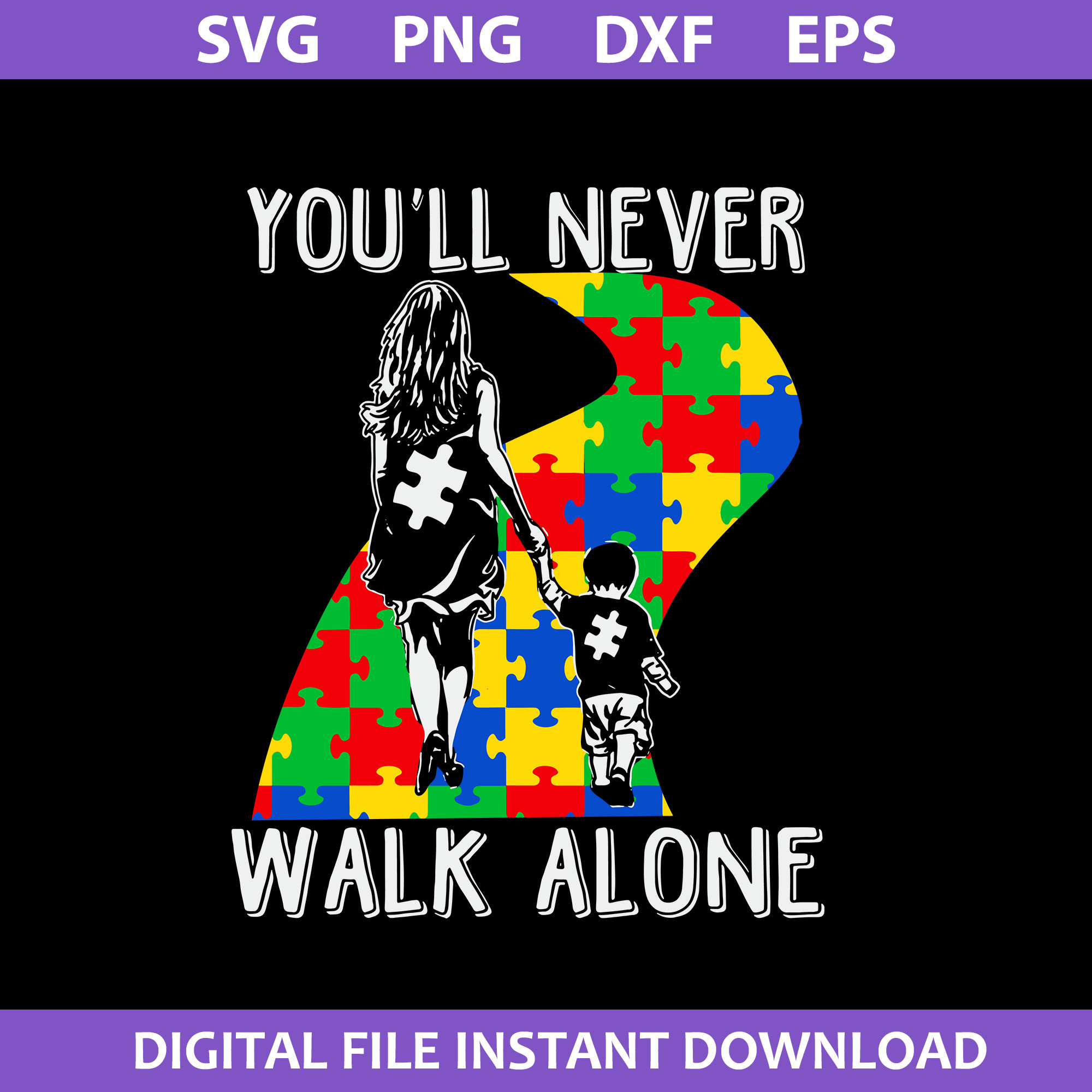 You'll Never Walk Alone Svg, Dad Autism Svg, Father's Day Sv | Inspire ...