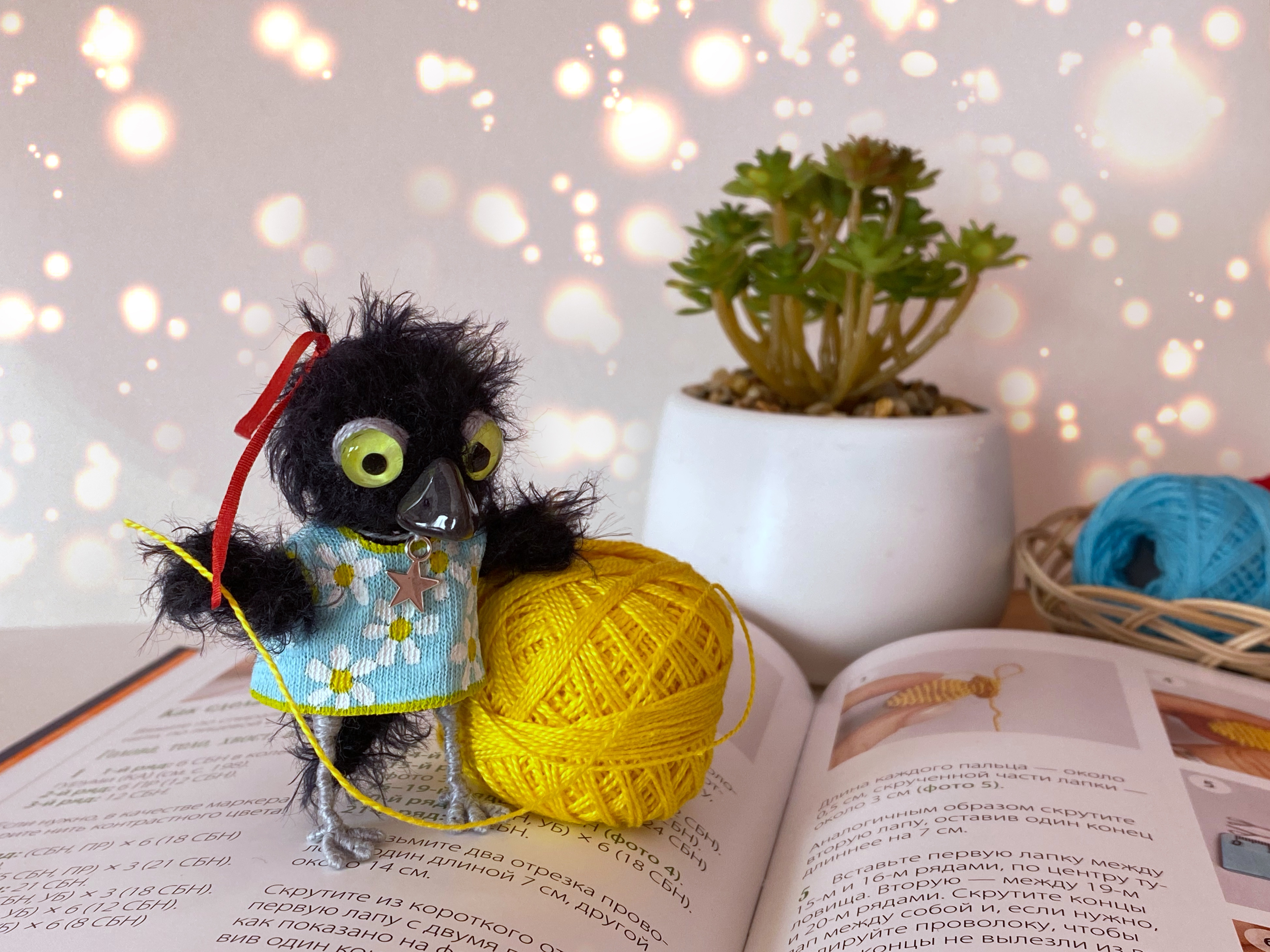 Miniature crochet bird crow funny gift for best friend , han | Inspire ...