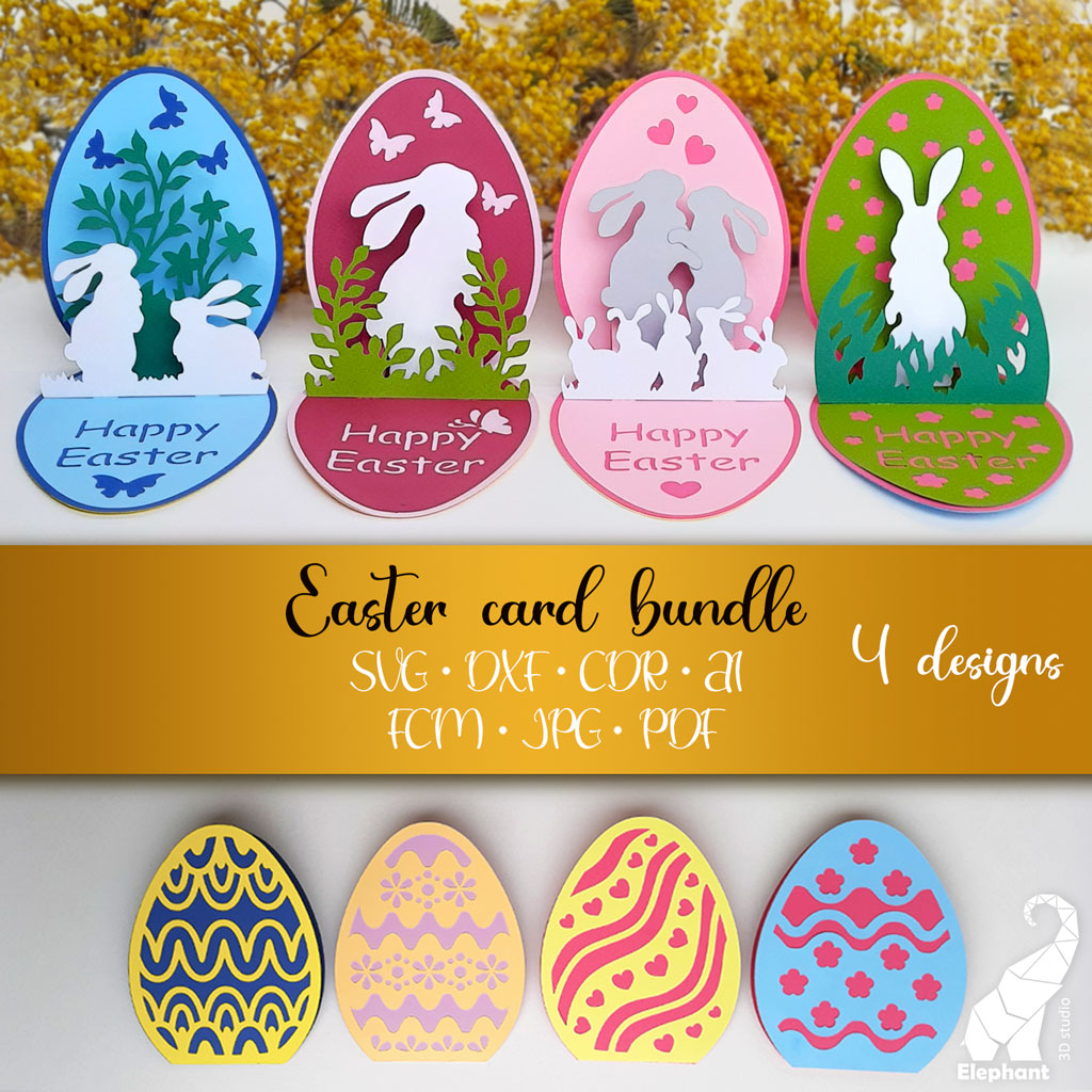 3D pop-up Easter card bundle template – SVG for Cricut, DXF | Inspire ...