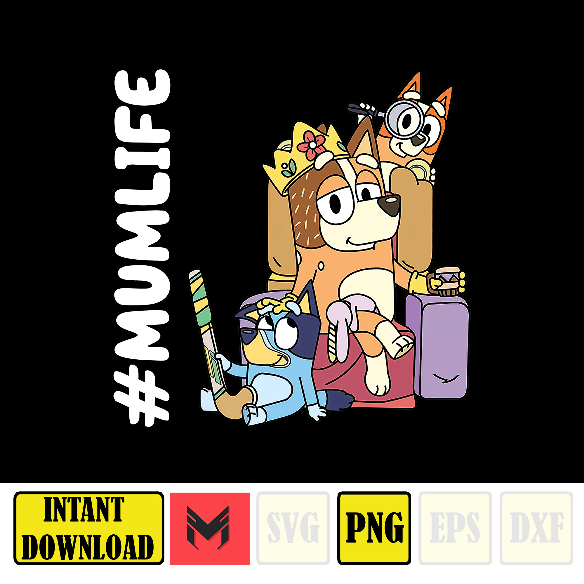 Bluey Mum life Png, Bluey Mom life Png, Bluey Mother Png, Bl - Inspire ...