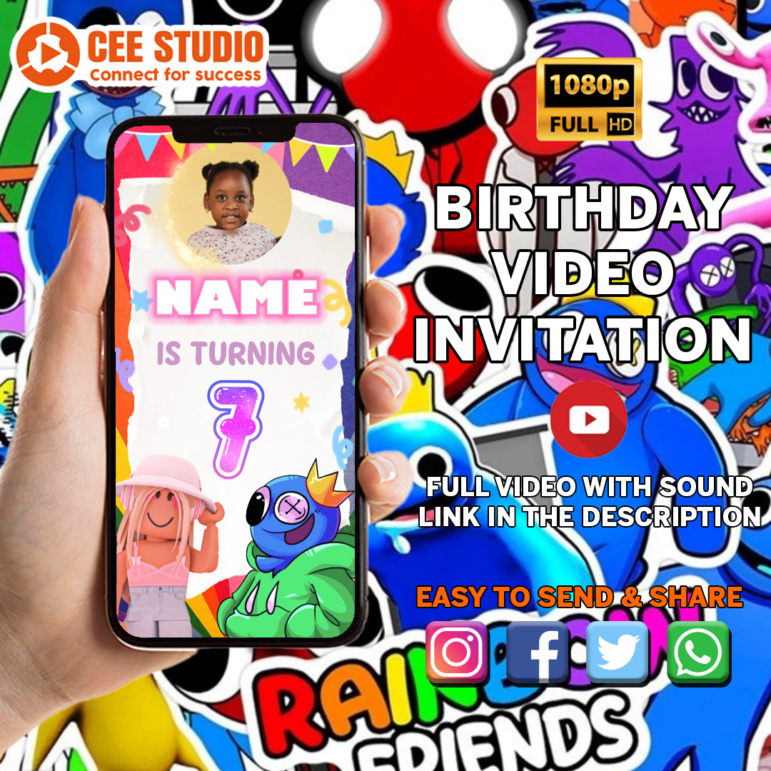 Video Birthday Invitation, Birthday Video invitation, Party | Inspire ...