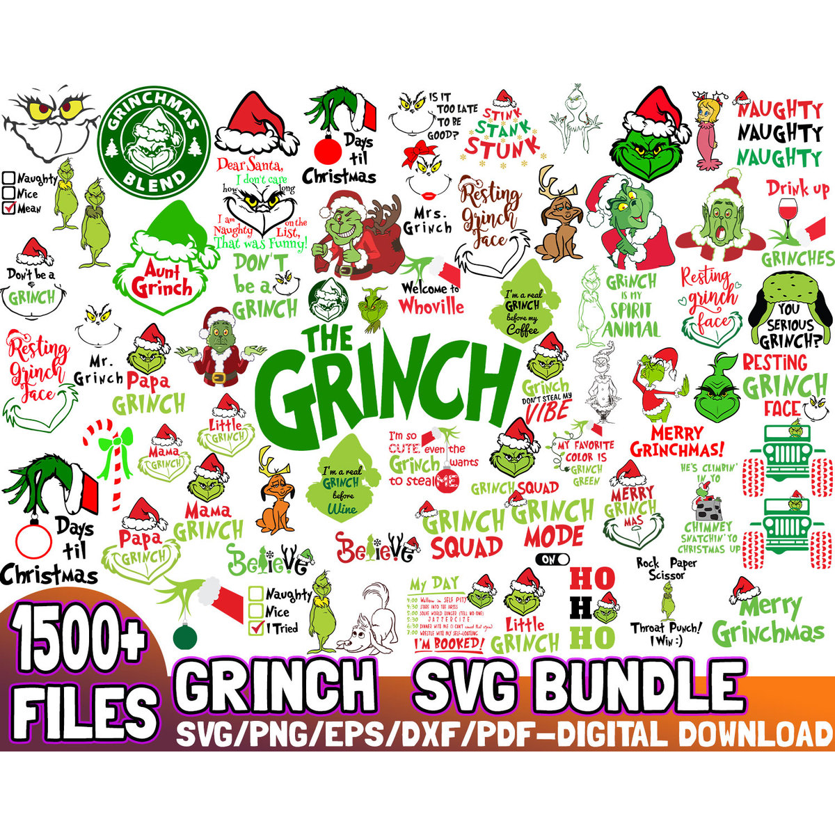 1500 Files Grinch SVG Bundle clipart,Grinchmas svg, Grinch s | Inspire ...