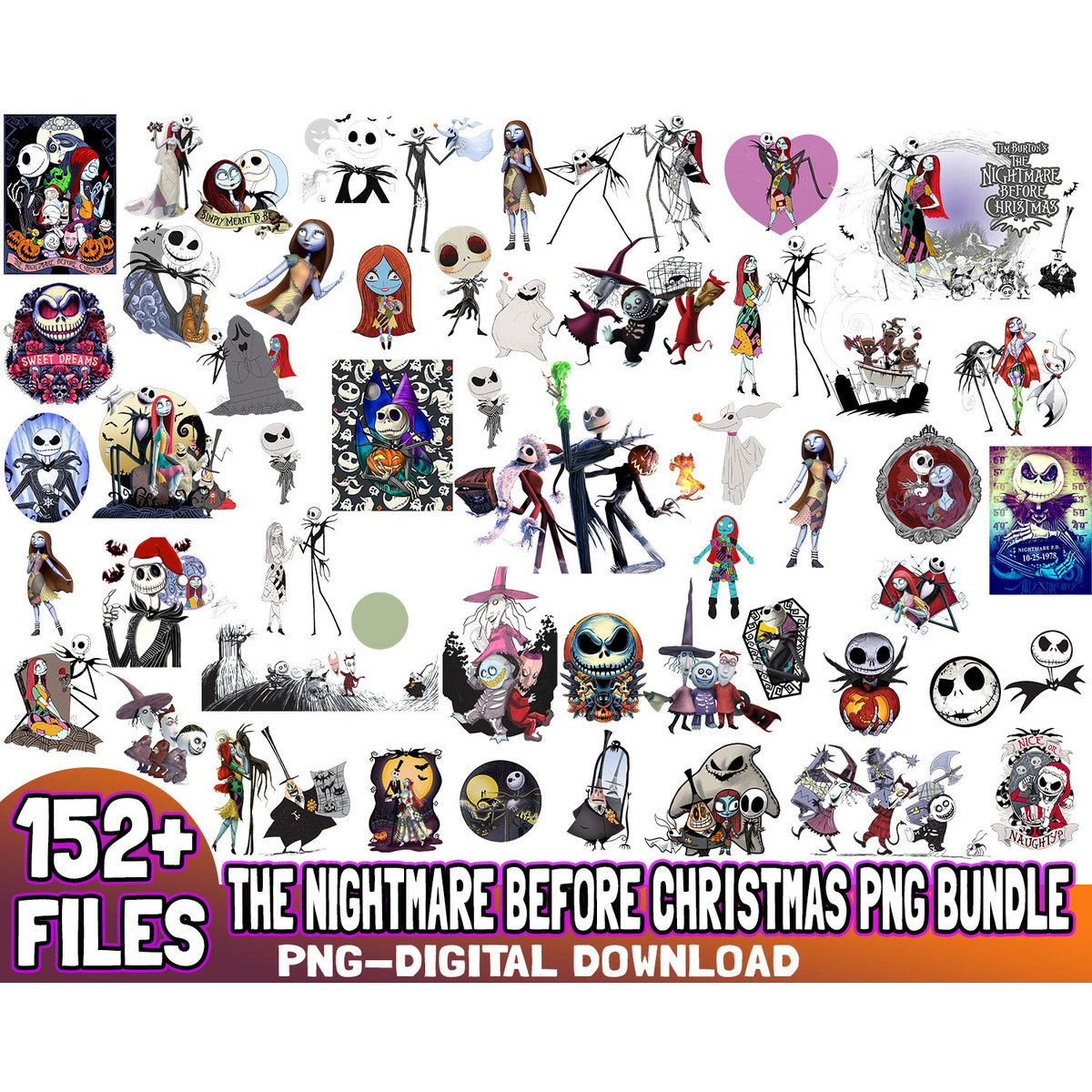 The Nightmare Before Christmas, PNG Digital Download | Inspire Uplift