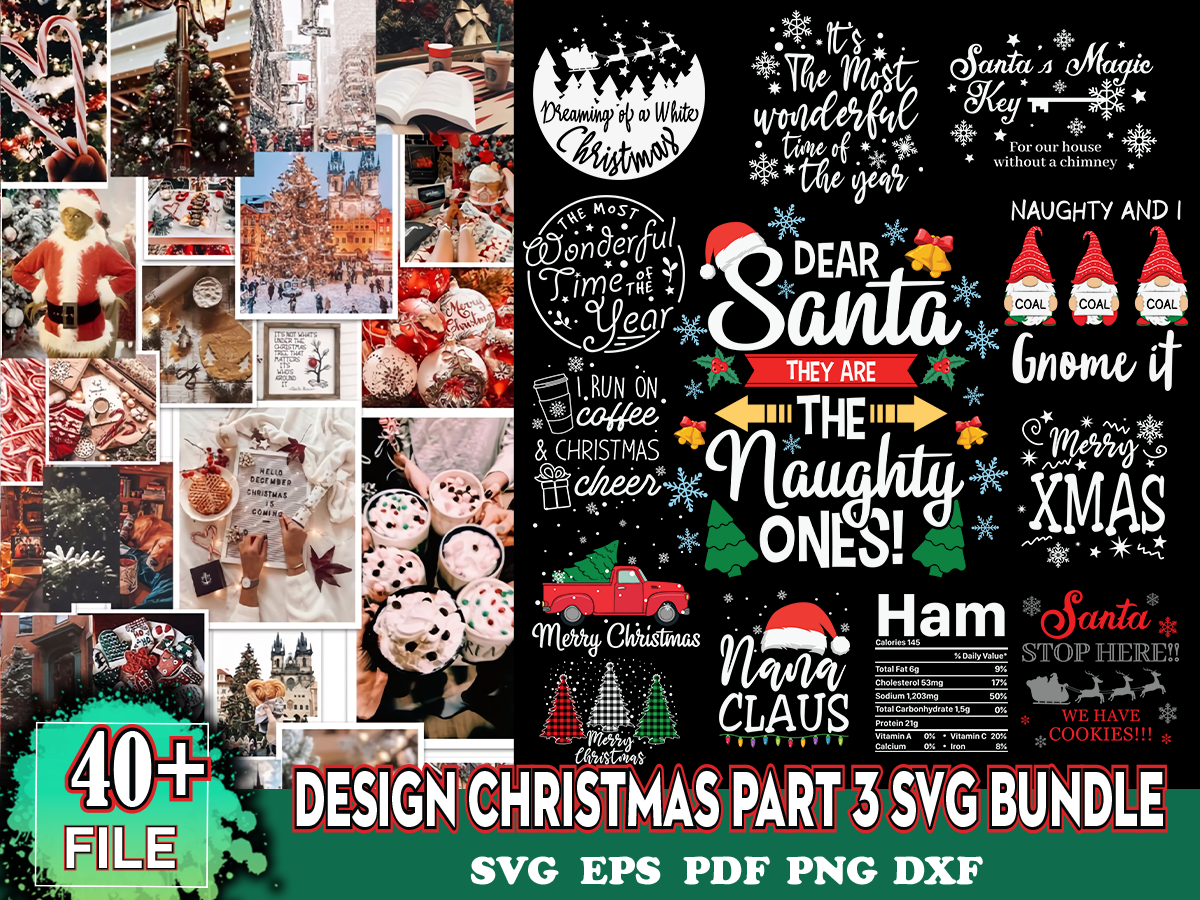 40 Christmas Part 3 Svg Bundle, Christmas Svg, Christmas Tre | Inspire ...