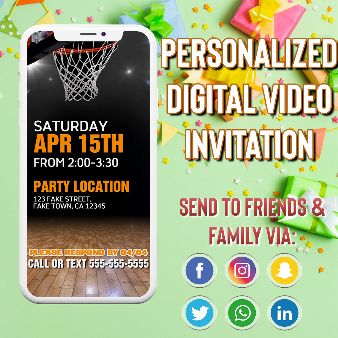 Basketball Birthday Party Video Invitation nba video invite, - Inspire ...