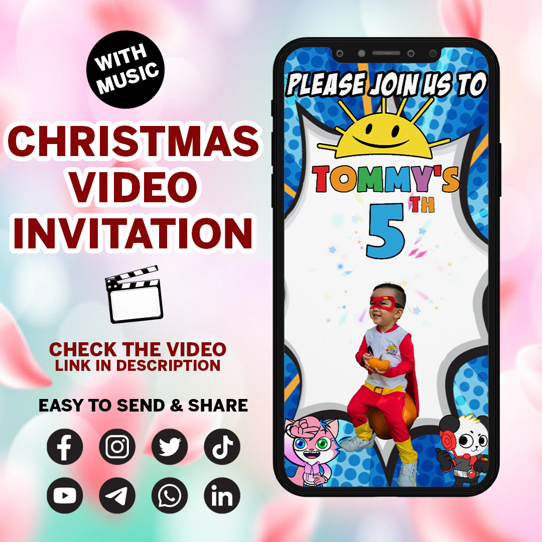 Ryan's World Video Invitation, Personalized Animated Invitat | Inspire ...
