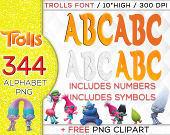 Trolls Alphabet Png, Trolls Font Png, Trolls Stickers Png, D | Inspire ...
