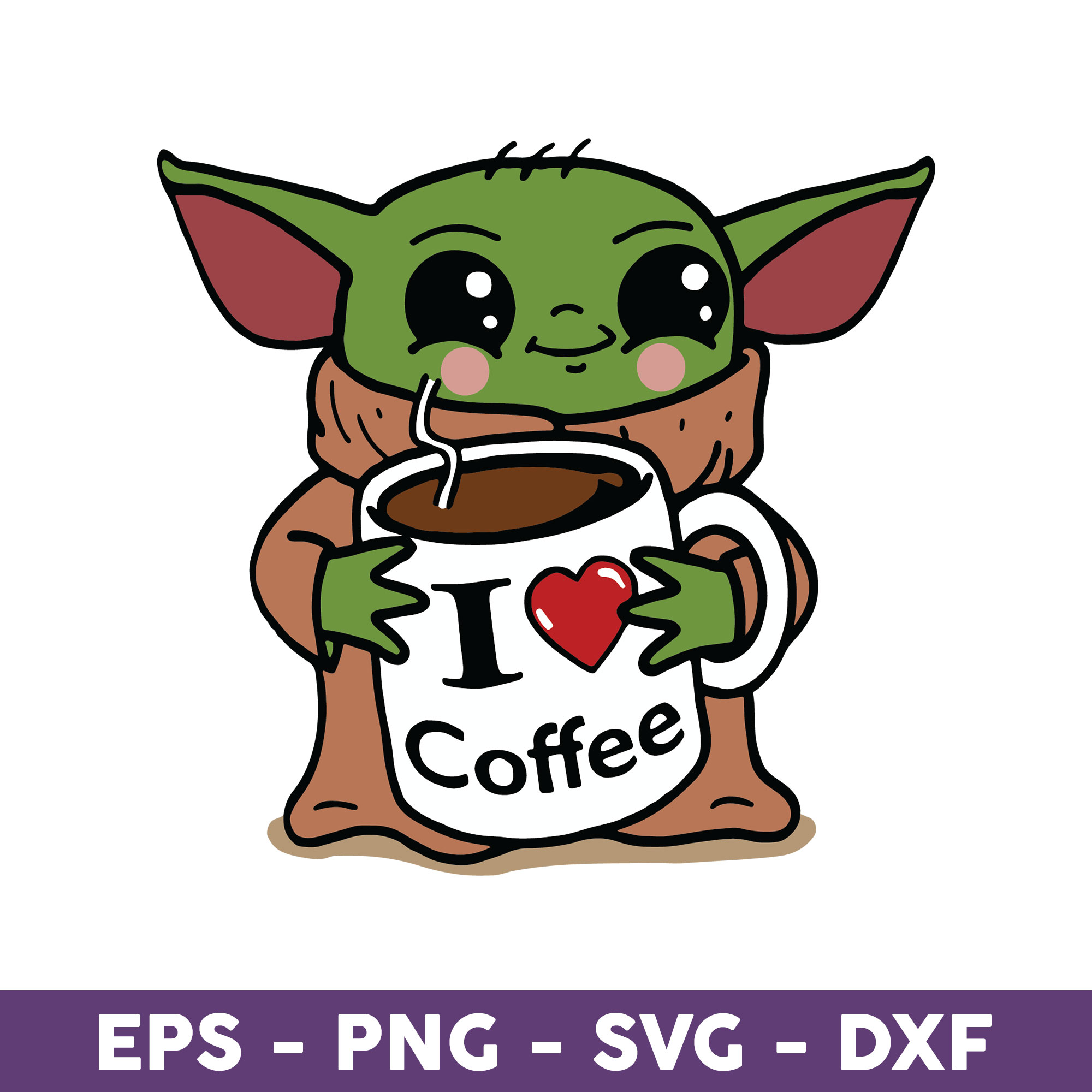 Baby Yoda I Love Coffee Svg, Baby Yoda Svg, I Love Coffee Sv | Inspire ...