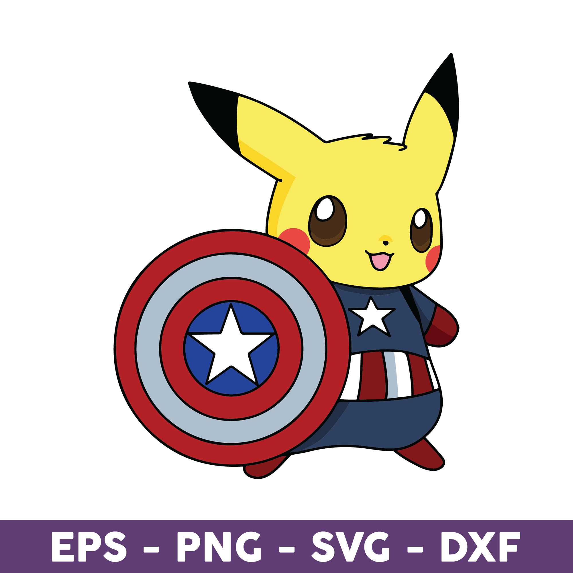 Pikachu Captain America Svg, Pikachu Svg, Captain America Sv | Inspire ...