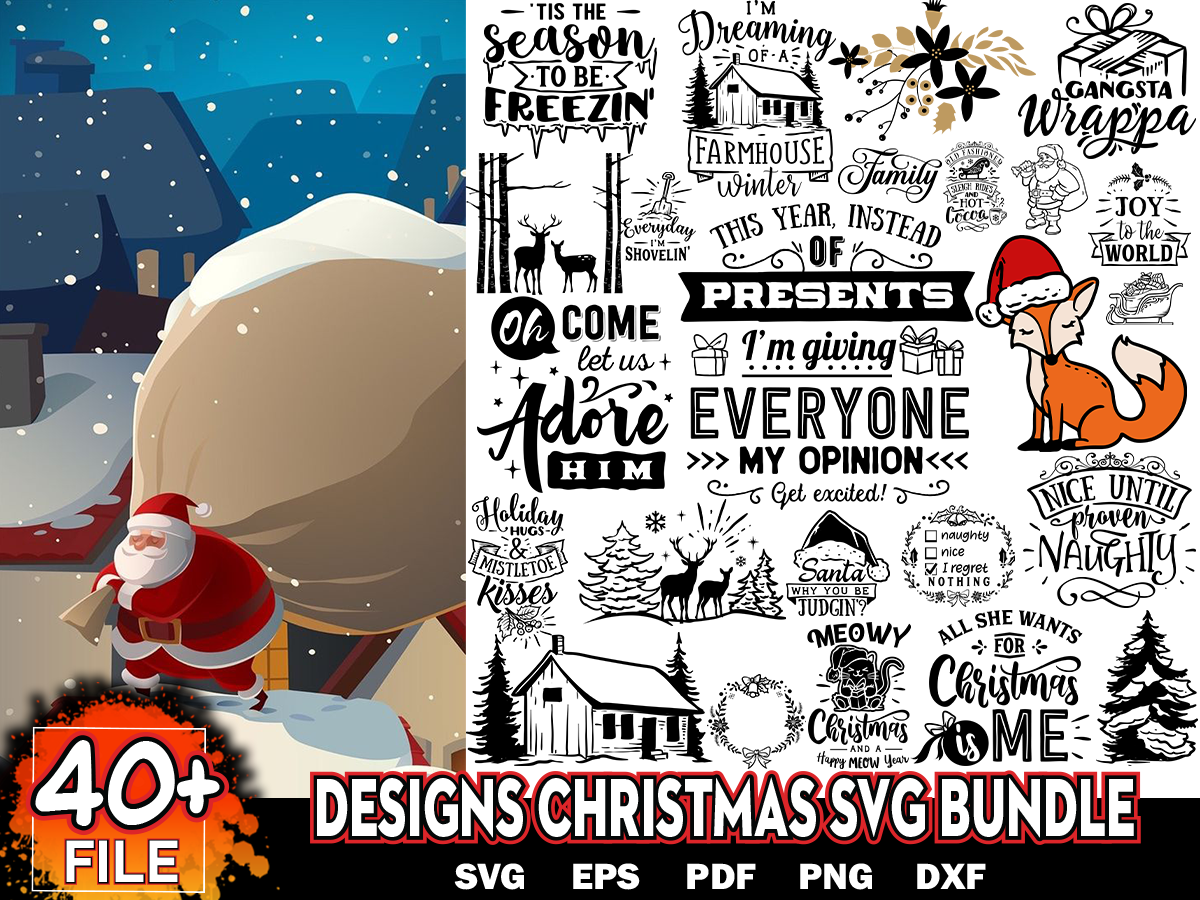 40 Designs Christmas Svg Bundle, Christmas Svg, Merry Christ | Inspire ...