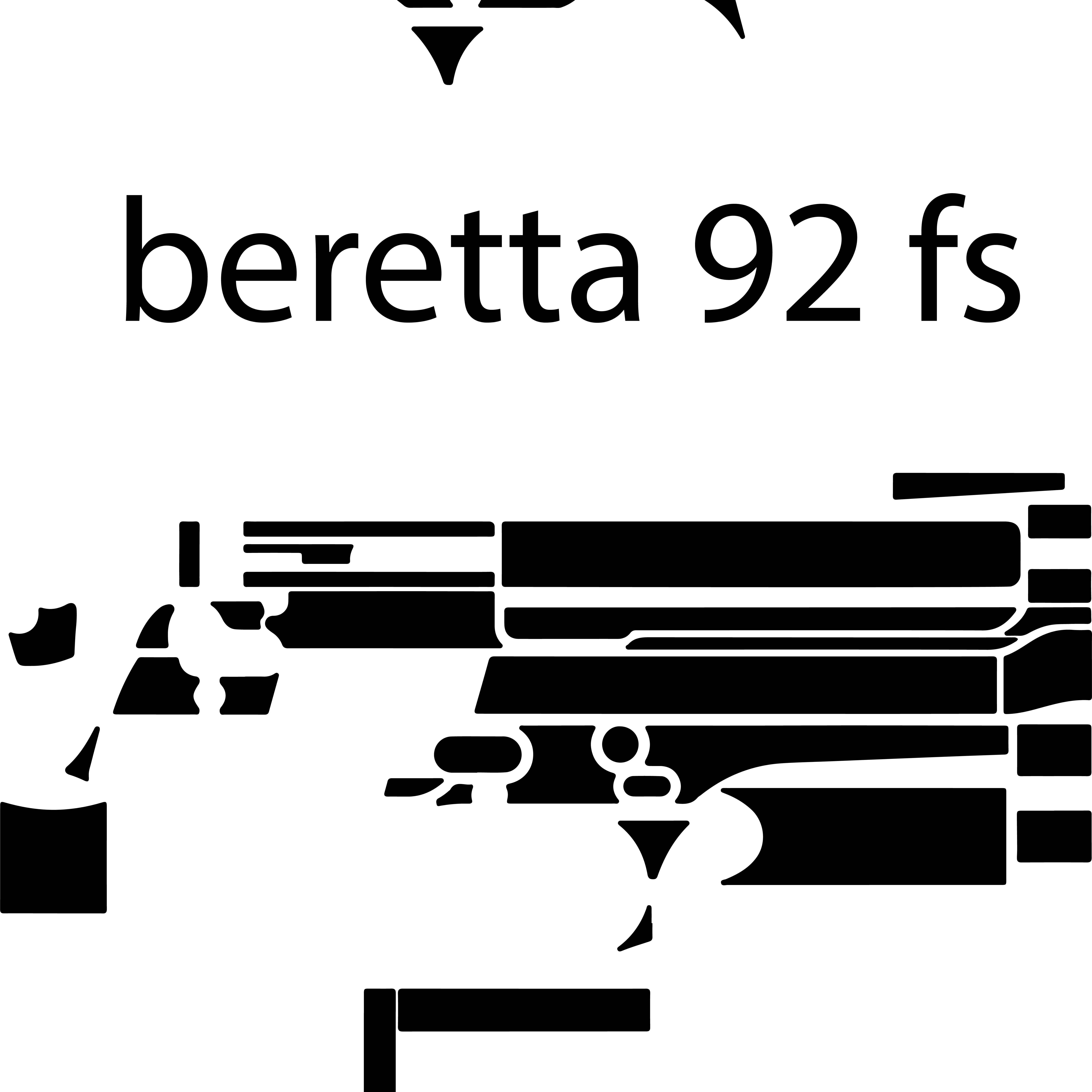 Beretta92FSHand Gun Ai, Vector, SVG Engraving,Digital file B | Inspire ...