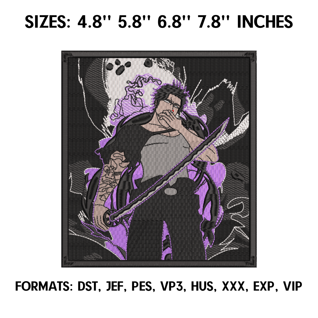 Captain Yami embroidery design file, Black Clover Anime Embr - Inspire ...