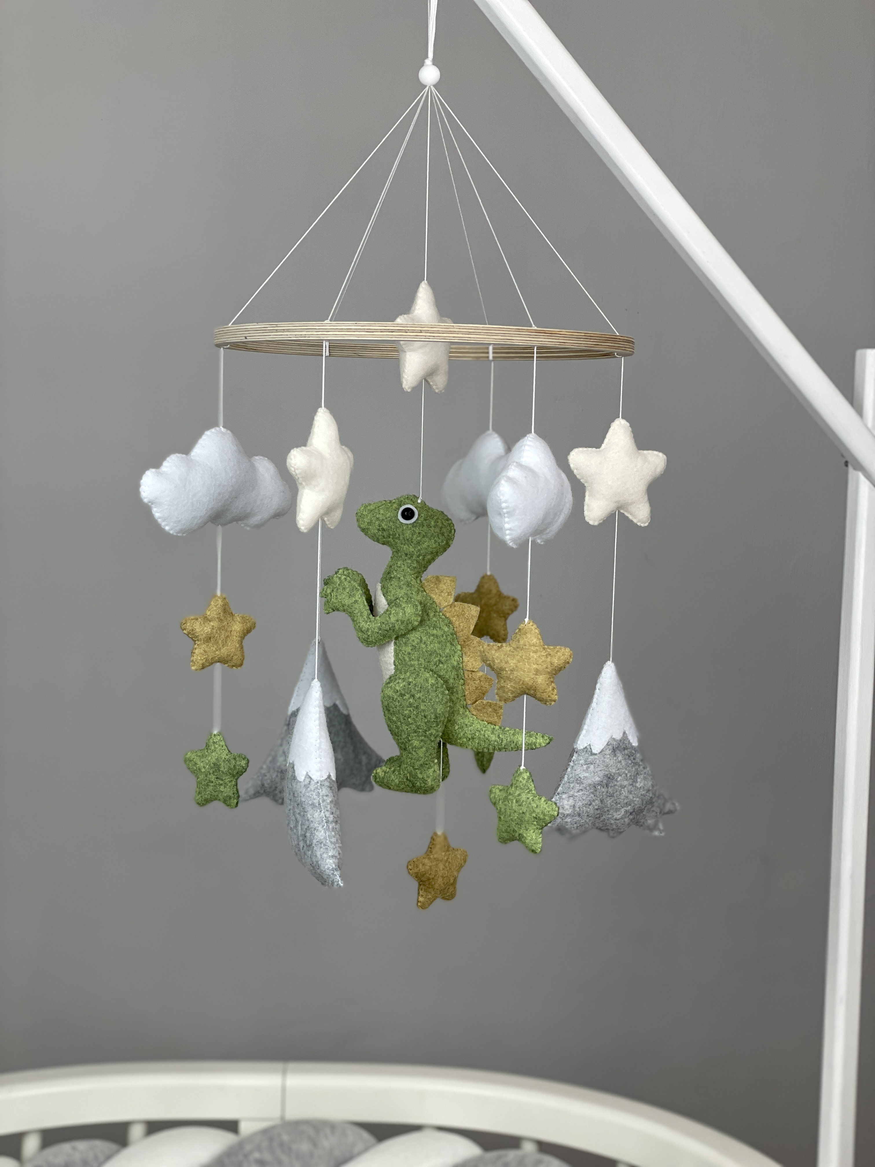 Baby crib mobile dinosaur nursery neutral mobile hanger.Gend | Inspire ...