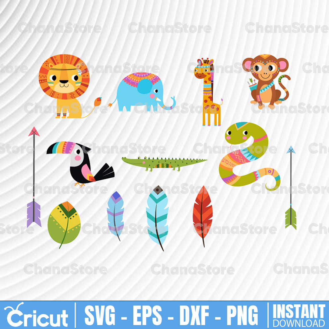 Tribal Safari Animals Png| Cute African Animals Png printabl | Inspire ...