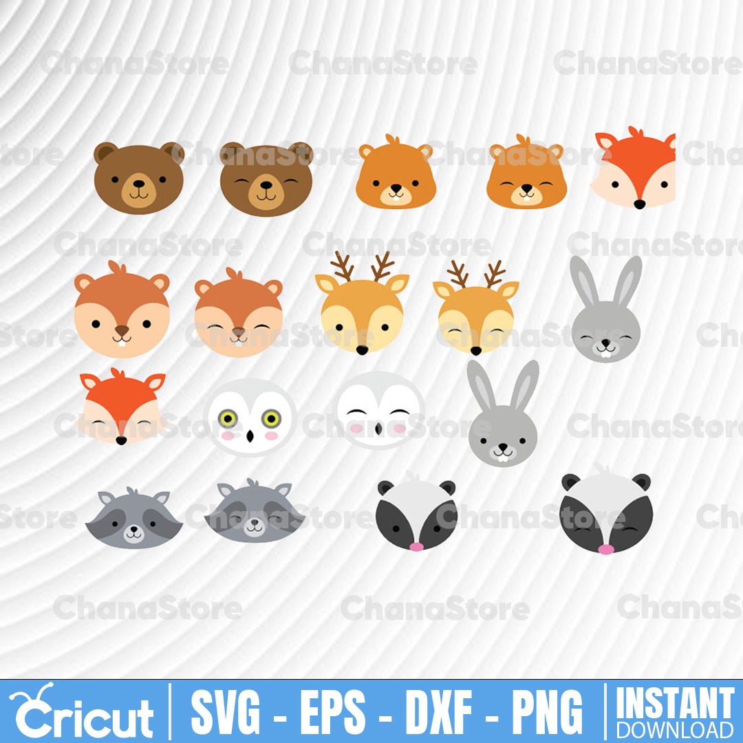 Woodland Animal Faces Png/ friendly animal, woodland baby sh | Inspire ...
