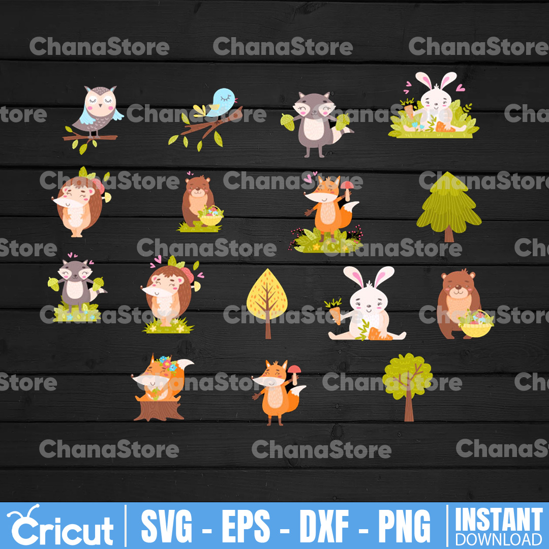 Woodland Baby Animals Clipart | Forest Animal Clipart | Wood | Inspire ...