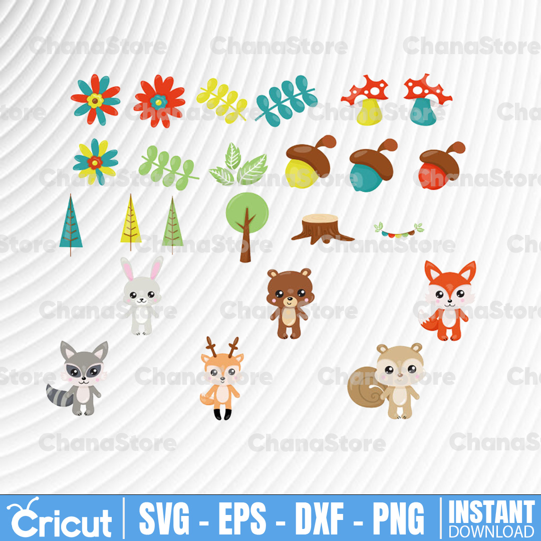 Woodland Forest Animals Svg Png, Woodland animals Svg , Anim - Inspire ...