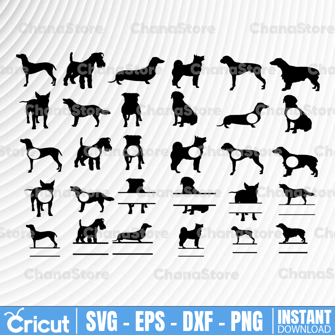 Dog Silhouette SVG Bundle | Dog Breed SVG Clipart Shapes | D - Inspire ...