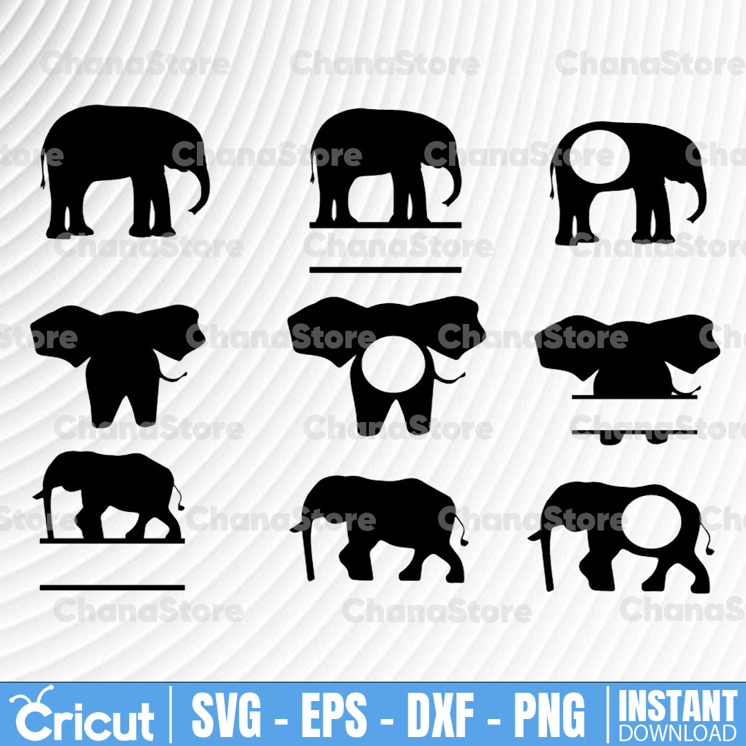 Elephant SVG | Elephant monogram Bundle | Elephant Cut File - Inspire ...