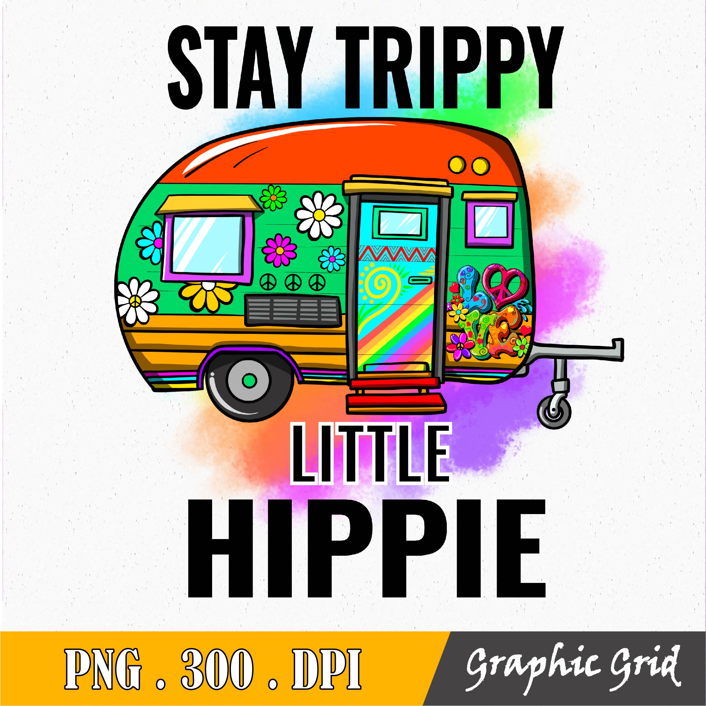 Stay Trippy Little Hippie png, Retro Wavy Text png , Groovy - Inspire Uplift