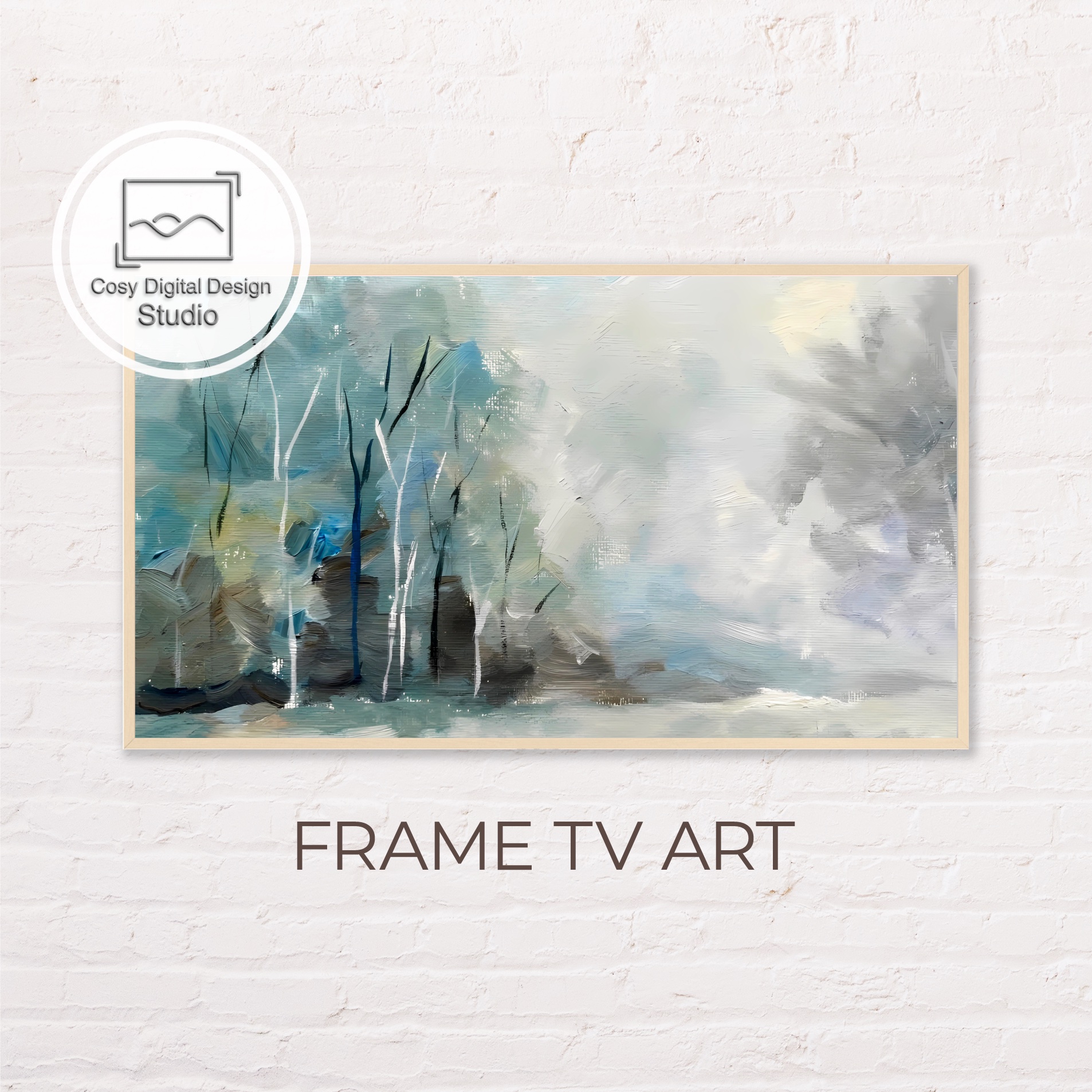 Samsung Frame TV Art | Blue Neutral Pastel Landscape for The | Inspire ...