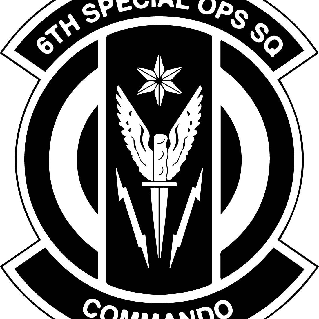 airforce_6th-SOS-BW_ Black white vector outline or line art - Inspire ...