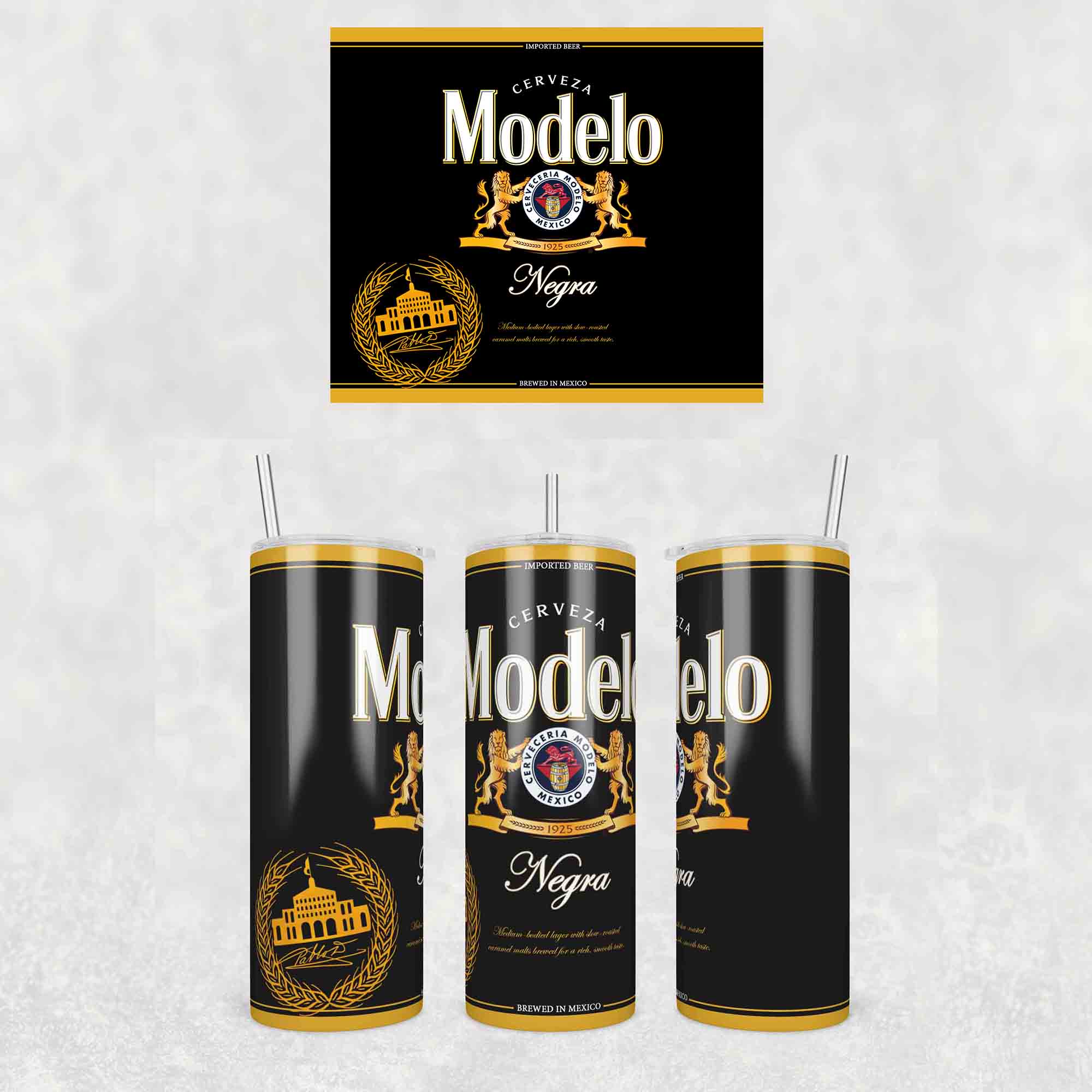 Modelo Negra Beer Tumbler Wrap, 20oz Skinny Tumbler, Modelo | Inspire ...