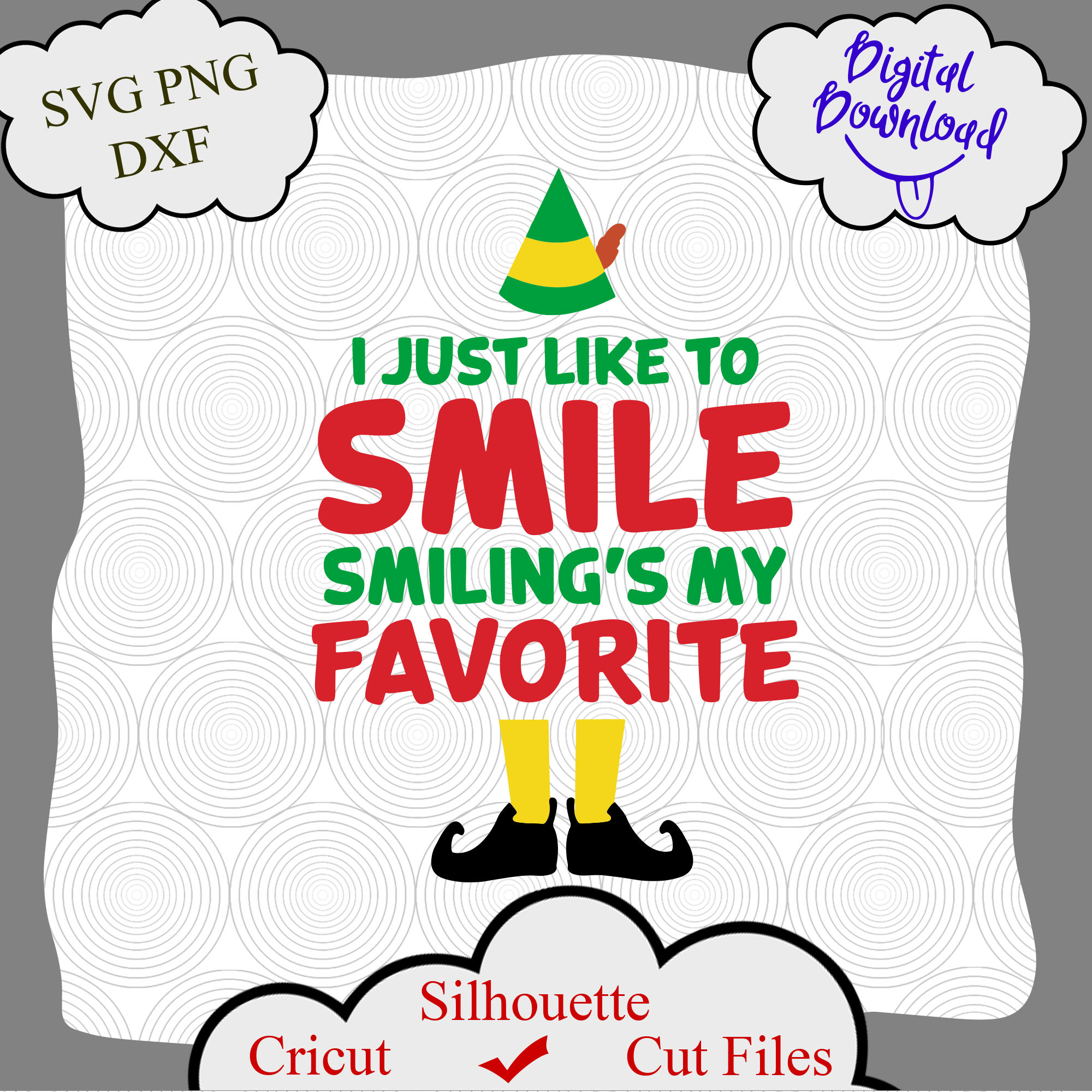 Buddy the Elf Movie Quote I Just Like To Smile Smilings My F | Inspire ...