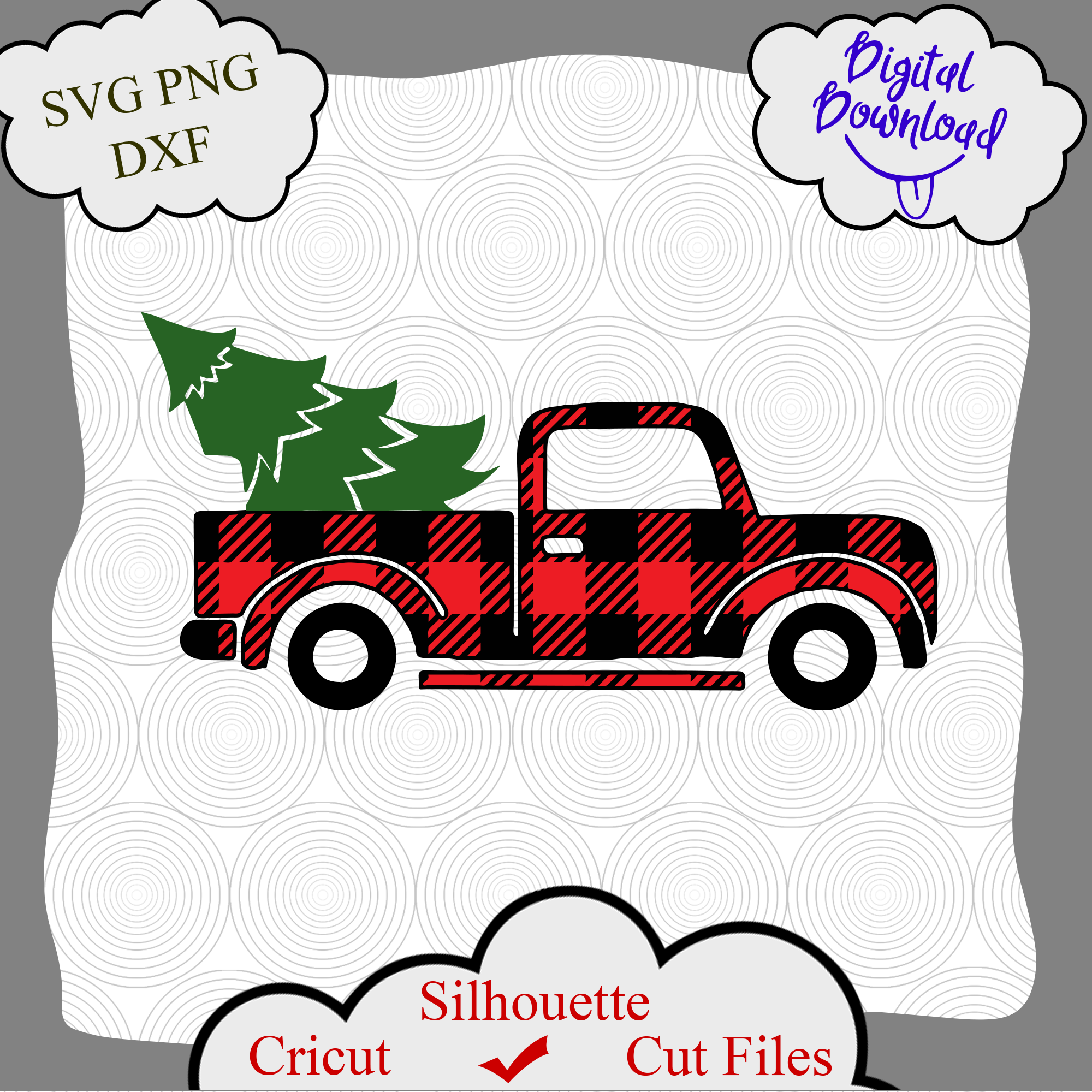 Christmas Truck and Tree Svg, Christmas Truck Buffalo svg, C | Inspire ...