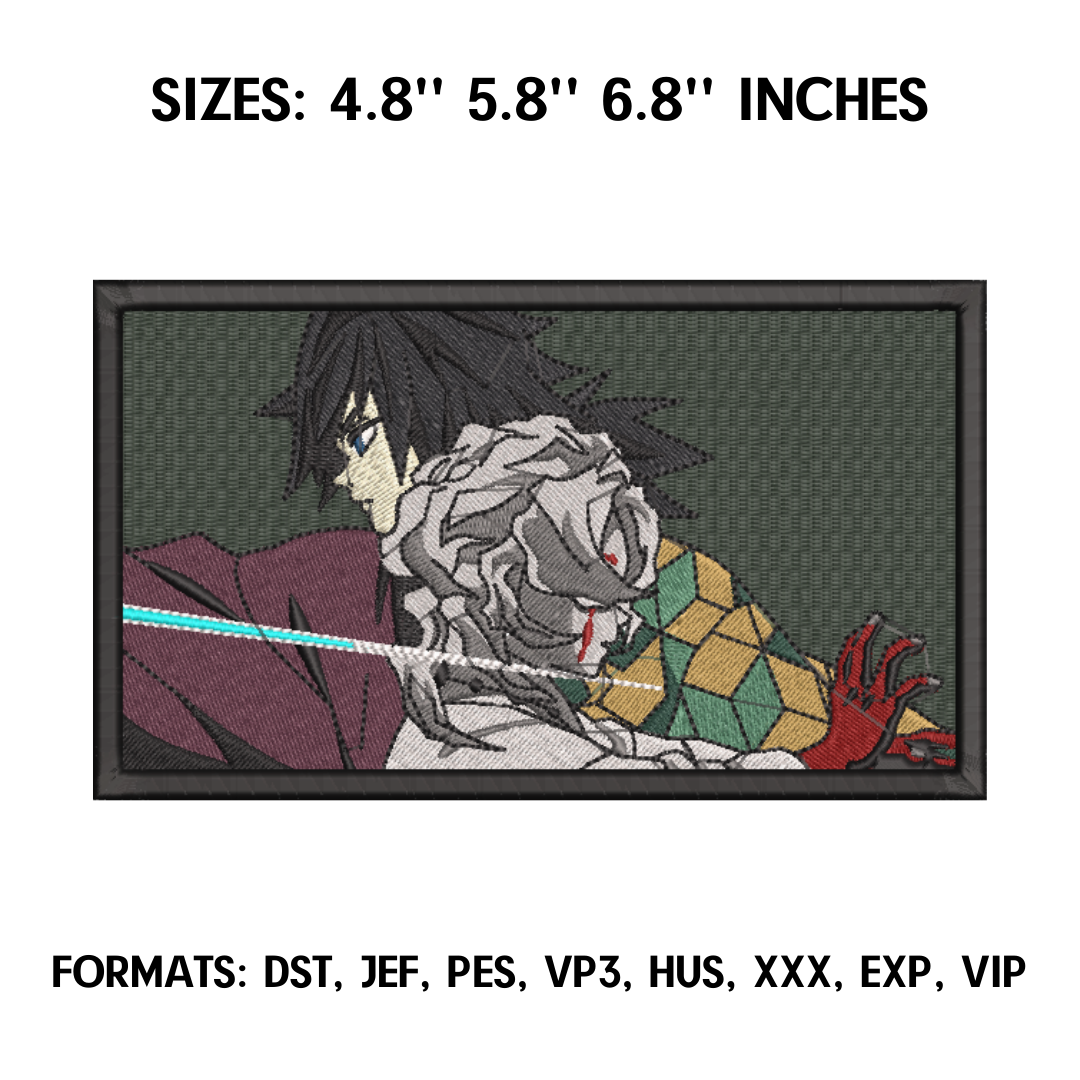 Giyu Tomioka and Rui Embroidery Design File, Kimetsu no yaib - Inspire ...