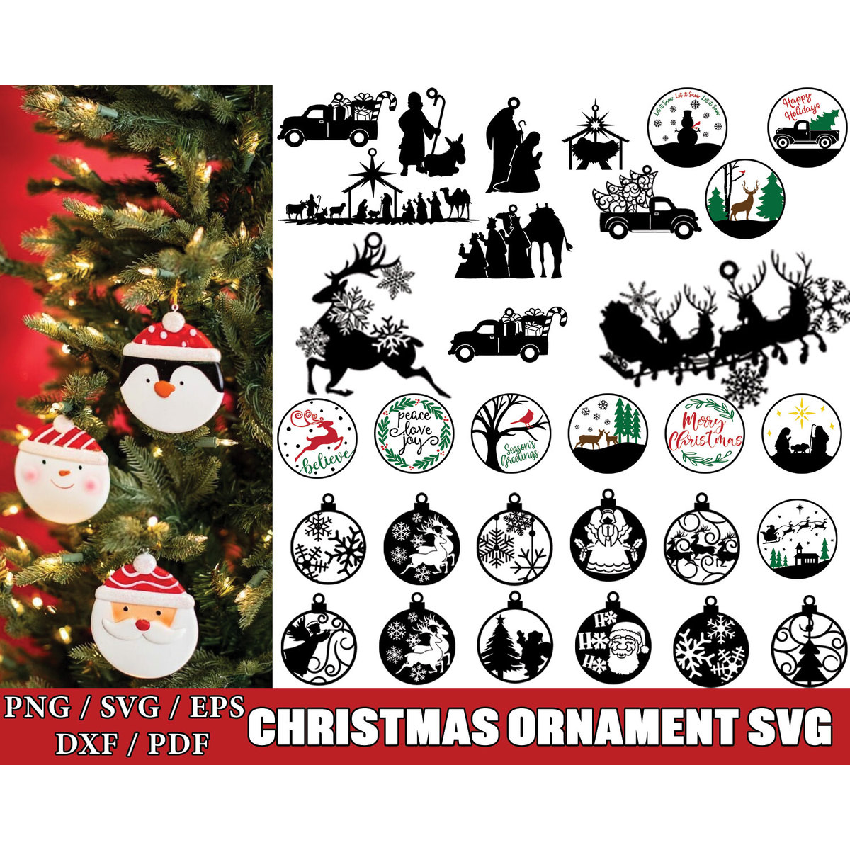 Christmas Ornaments Svg Bundle, Christmas Ornaments Svg, Chr | Inspire ...